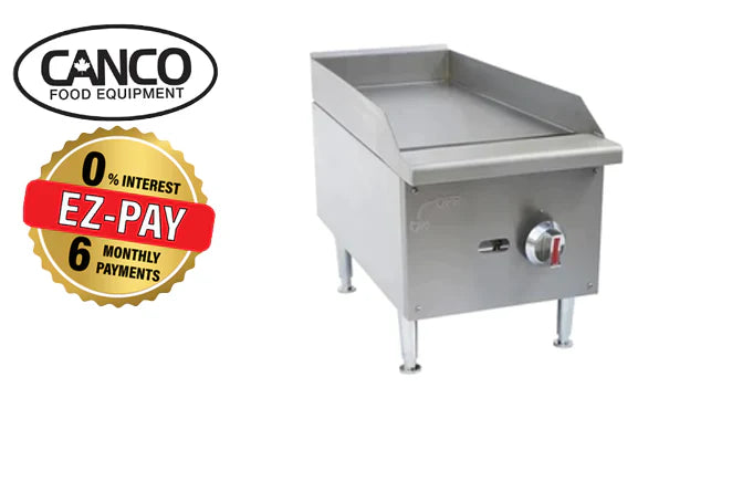 Canco GG-12 Natural Gas/Propane 12" Manual Thermostatic Griddle (30,00 ...